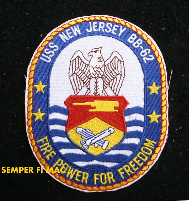 USS NEW JERSEY Bb-62 Patch Iowa Class Battleship Big J Navy Wwii Pin Up ...