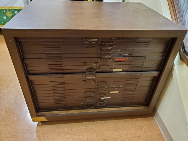 FLAT DOCUMENT FILE, Blueprint, Map Cabinet. Photo - 45" x 33" x 37 ...