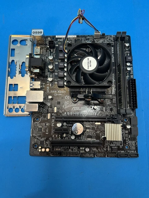 ASUS A68HM-PLUS MOTHERBOARD + AMD A8-7600 4GB DDR3 Ram I/O Shield FM2 ...