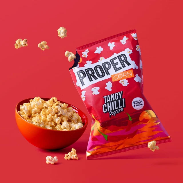 PROPER TANGY CHILLI Popcorn - 8 x 70g | Gluten Free, Vegan Snack ...
