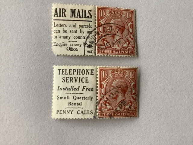 GREAT BRITAIN KING George V advertising tab used stamps A2951 £8.00 ...