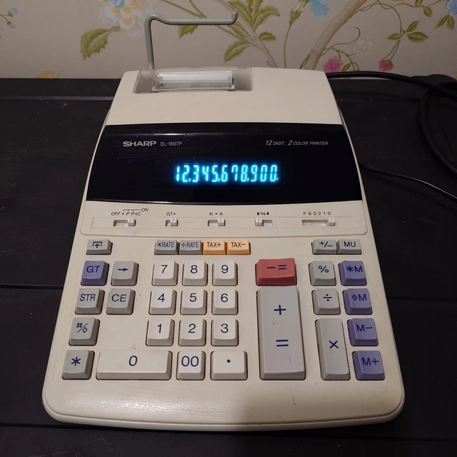 CALCOLATRICE AFFILATA MACCHINA per l'aggiunta EL-1607P 12 cifre 2 ...