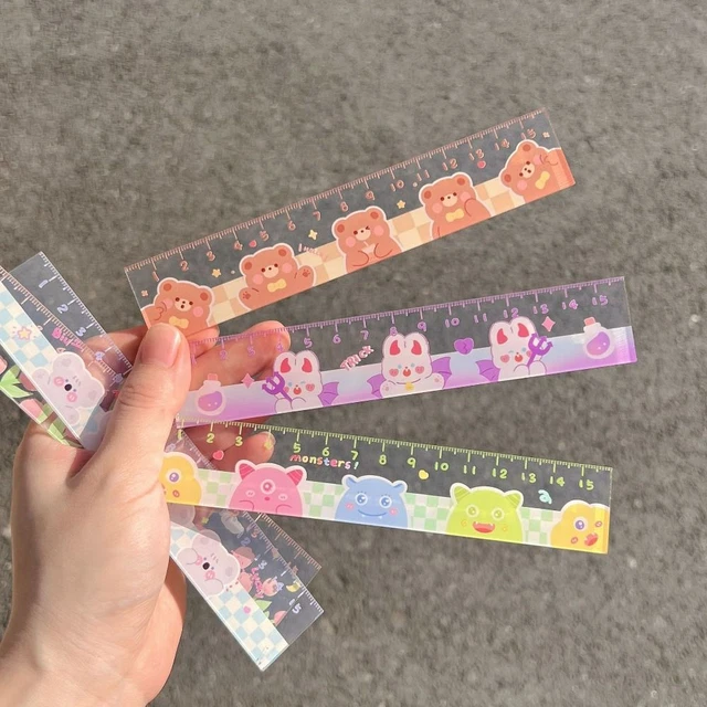 CARTOON MATH DRAWING Ruler Transparent Acrylic Ruler Student Prize £2. ...