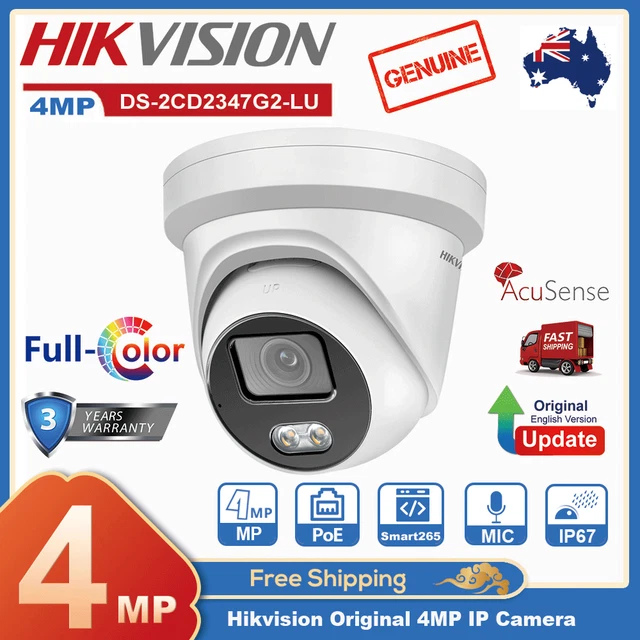 AU HIKVISION 4MP ColorVu IP Camera POE DS-2CD2347G1-LU Audio Full color ...