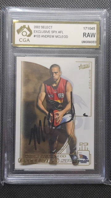 ANDREW MCLEOD 2002 Select Exclusive SPX 103 Signed AFL Adelaide Crows ...