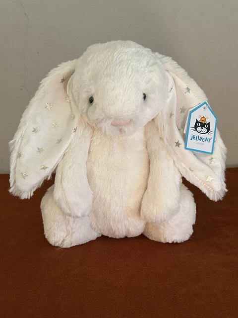 NEW JELLYCAT MEDIUM Bashful Twinkle Bunny BNWT Cream with Stars Rabbit ...