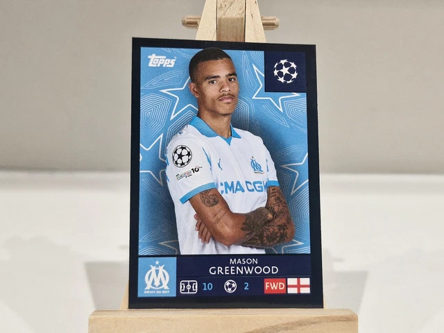 TOPPS UCC STICKER 2025-26 - Mason Greenwood - Black Parallel #349 £1.00 ...