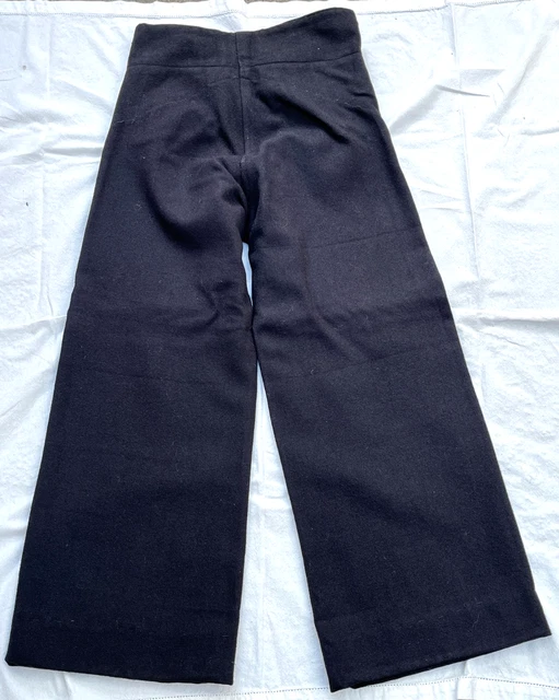 VINTAGE 1940'S WW2 Blue Wool Royal Navy Bellbottom Trousers, 32"W 28"L ...