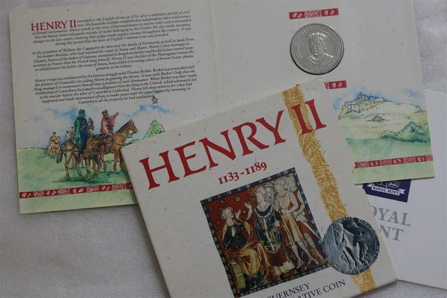 🧭 🇬🇬 GUERNSEY 2 Pounds 1991 Henry Ii In Folder B62 #172 $77.00 ...