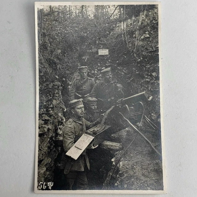ORIGINAL WW1 GERMAN Soldiers Maxim Machine Gun Section Group & Trench ...