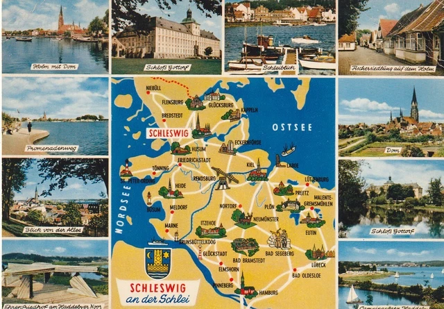 AK MAP, LANDKARTE, Umgebungskarte **SCHLESWIG AN DER SCHLEI** EUR 1,00 ...