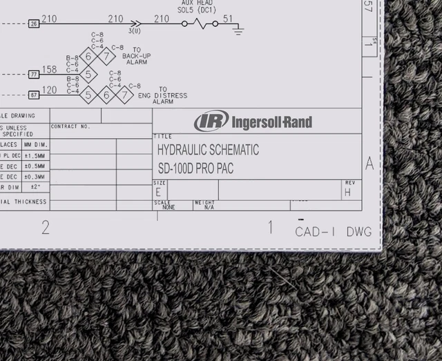 INGERSOLL-RAND COMPACTOR SD-100D PRO PAC Hydraulic Schematic Manual ...