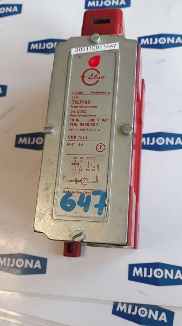 SCHMERSAL ELAN TKF 90 Coil 24Vdc Control Circuit 10A 380V Ac Ac11 250V ...