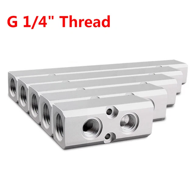 G 1/4& THREAD Pneumatic Manifold Blocks 2 to 10-Port Air Hose Splitter ...