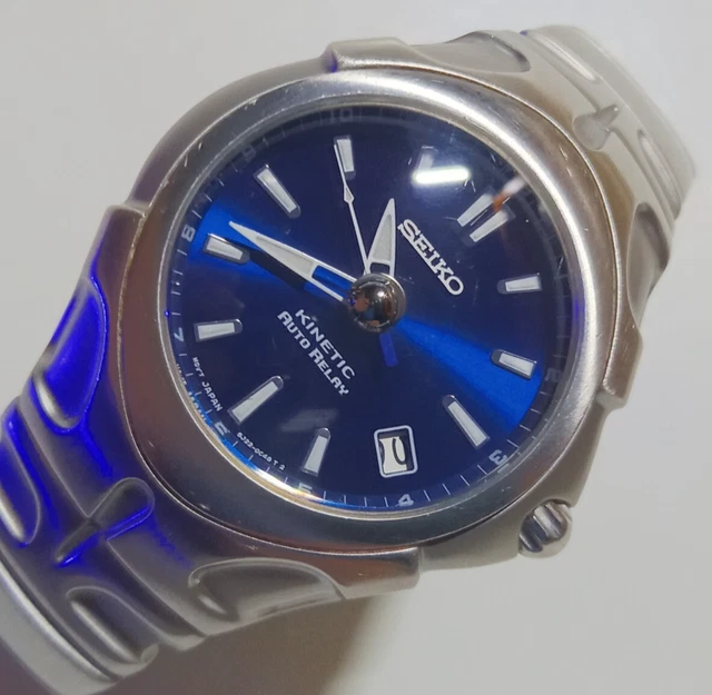 MEN'S BLUE DIAL Seiko Auto Relay Kinetic Movement Watch £78.71 ...