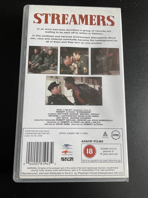 STREAMERS (VHS) 1983 Matthew Modine, Robert Altman Very Rare Movie £6. ...