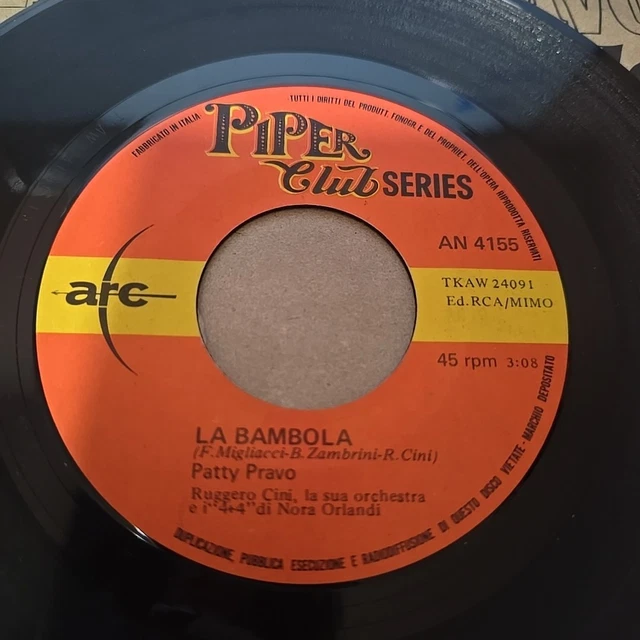 🎵 PATTY PRAVO 🎵 La Puppe Se C'E' L'Amore 45 Italy Press EUR 2,00 ...