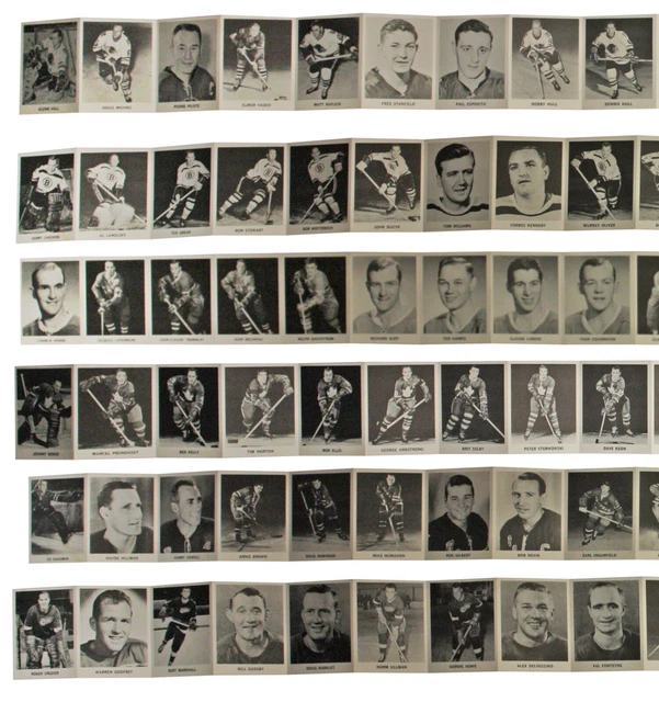 1965-66 COCA-COLA NHL Cards Undetached Team Sets complete set of 108 ...