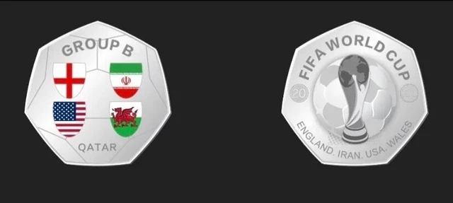 FIFA WORLD CUP Qatar 2022 - Group B 50p Shaped Silver Coin £2.99 ...