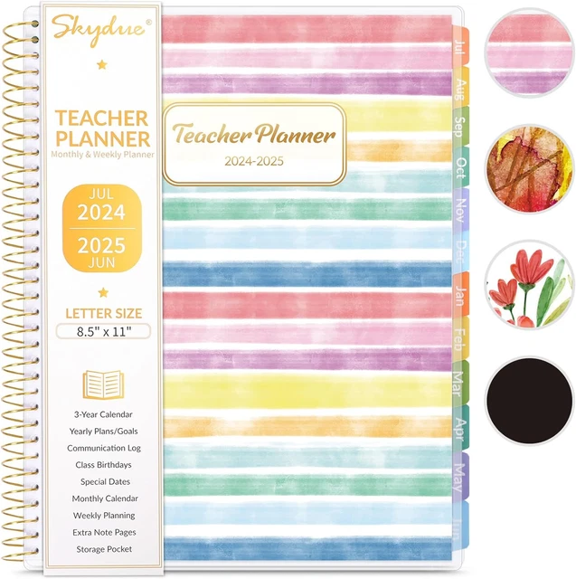 TEACHER PLANNER 2024-2025 Academic Year, Jul. 2024 - Jun. 2025, 8.5" x ...