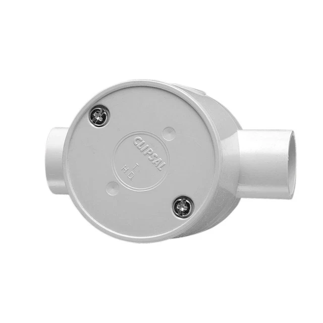 2 WAY ENTRY Round Standard Deep Junction Box, 25 mm Size, Grey $16.95 ...
