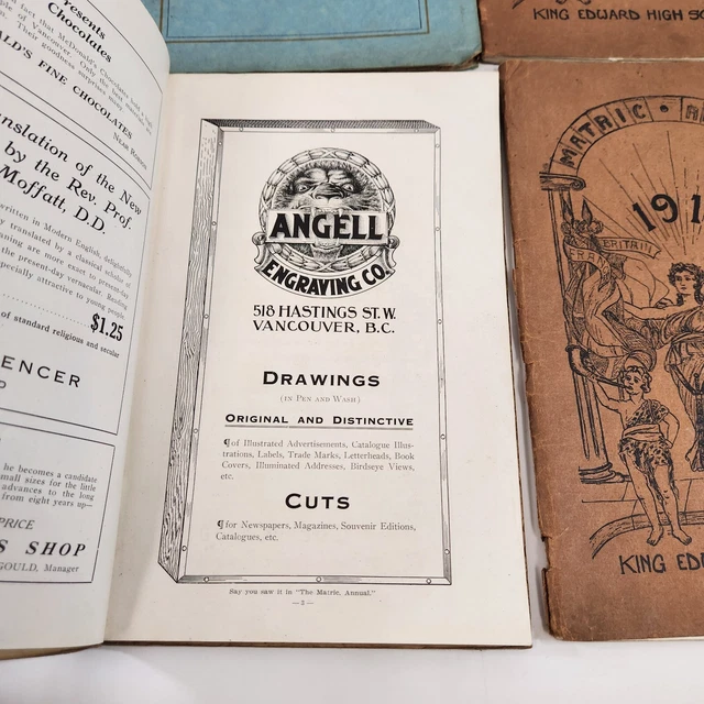 KING EDWARD HIGH School Vancouver Yearbooks 1917 1920-21 1925 Art ...