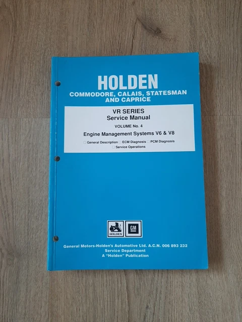 HOLDEN COMMODORE VR series SERVICE MANUAL Genuine Workshop Repair ...