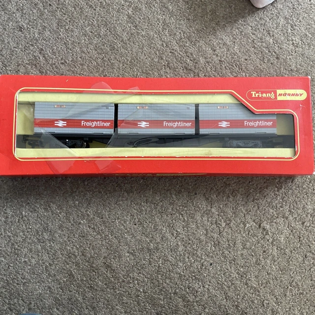 TRIANG HORNBY OO GAUGE R633 BR FREIGHTLINER CONTAINER WAGON BOXED see ...