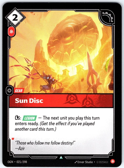 SUN DISC 021/298 Origins NM Riftbound League of Legends ShipNow TCG LOL ...