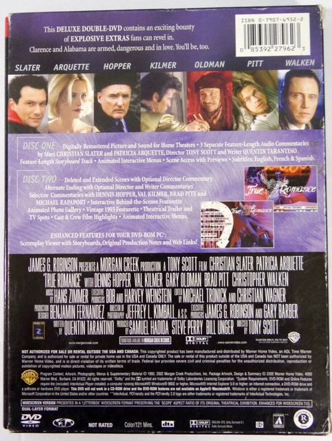 TRUE ROMANCE DIRECTOR'S Cut Edition Two-Disc DVD Special Edition 2002 ...