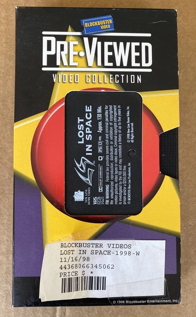 BLOCKBUSTER VIDEO VHS Lost In Space Pre-viewed box 1998 New Line Home ...