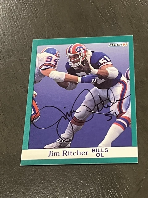 SIGNÉ JIM RITCHER dédicacé 1991 Fleer #9 Buffalo Bills NFL EUR 4,56 ...