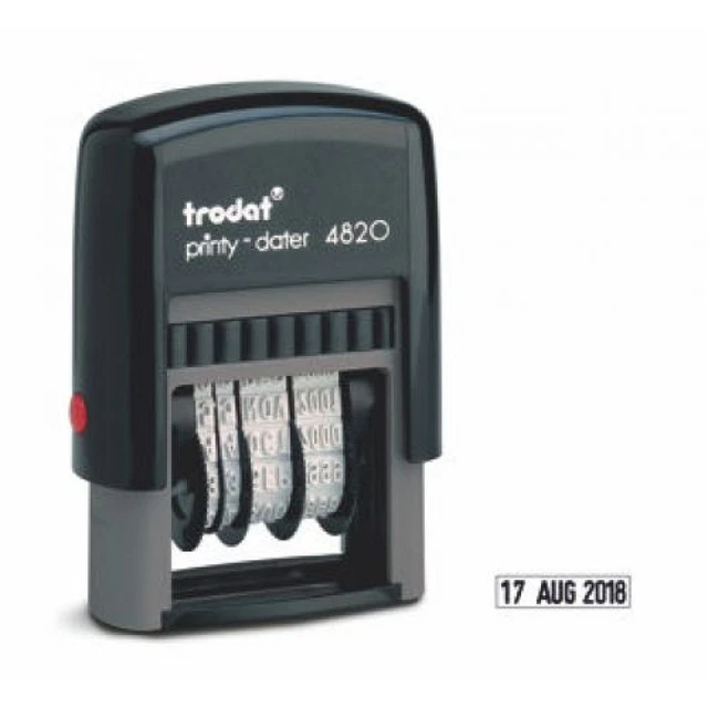 TRODAT PRINTY 4820 Self Inking Line Date Stamp 25x4mm Black Ink - 7400 £13.99 - PicClick UK