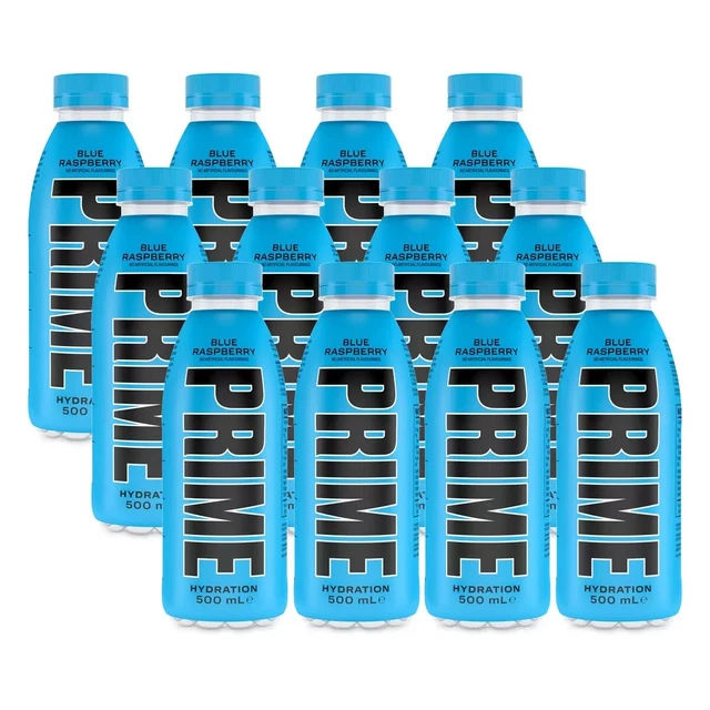 PRIME HYDRATION DRINK Blue Raspberry 12x500ml pack KSI and Logan Paul ...