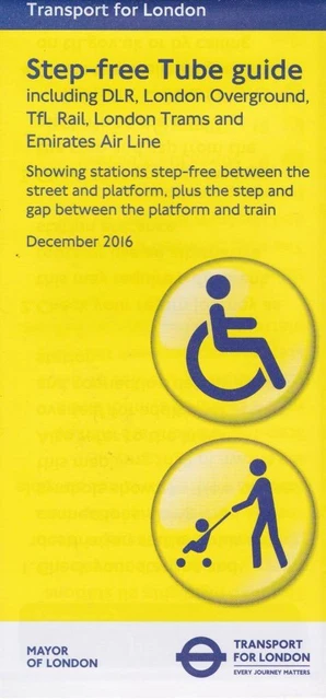 LONDON UNDERGROUND LARGE STEP FREE Tube Map DEC 2016 £4.99 - PicClick UK