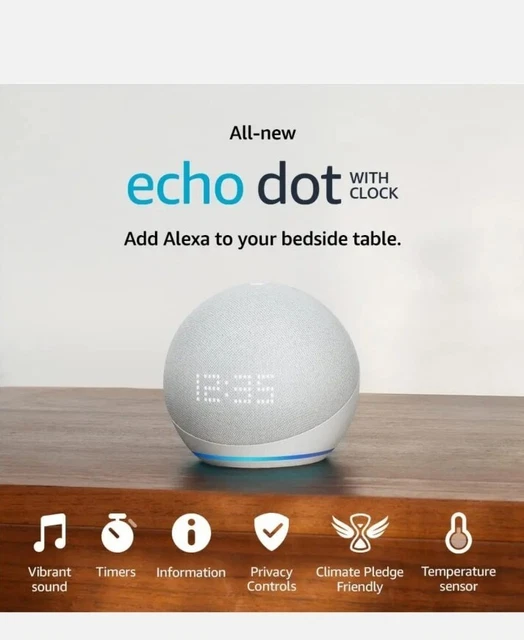 ALL NEW ECHO DOT 5th Generation 2022 Release smart Speaker With Clock