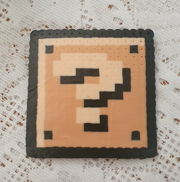 NINTENDO PERLER BEAD 8-Bit Pixel Art of a Question Block from Super ...