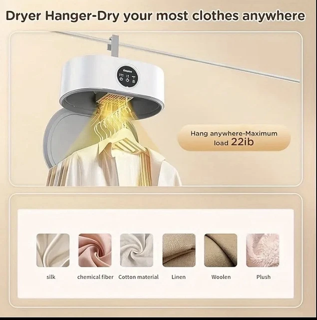 ELECTRIC CLOTHES DRYER, 600W Heat Pump Dryers with 60-480Mins Timer ...