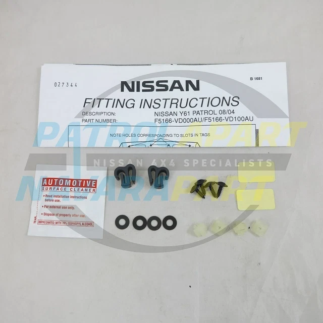 GENUINE NISSAN PATROL GU Y61 Series 4 Bonnet Protector Fit Kit ...
