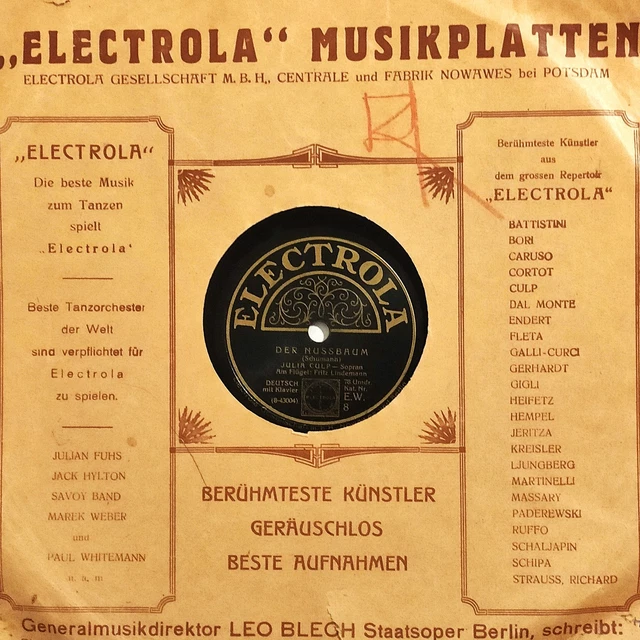 JULIA CULP, WEBER, Barrientos, Dawson - Opera Electrola Shellac 78 Lot ...