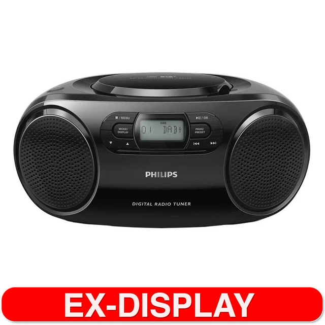 PHILIPS BLACK SOUNDMACHINE Portable BoomBox Music Player/CD/FM/DAB ...