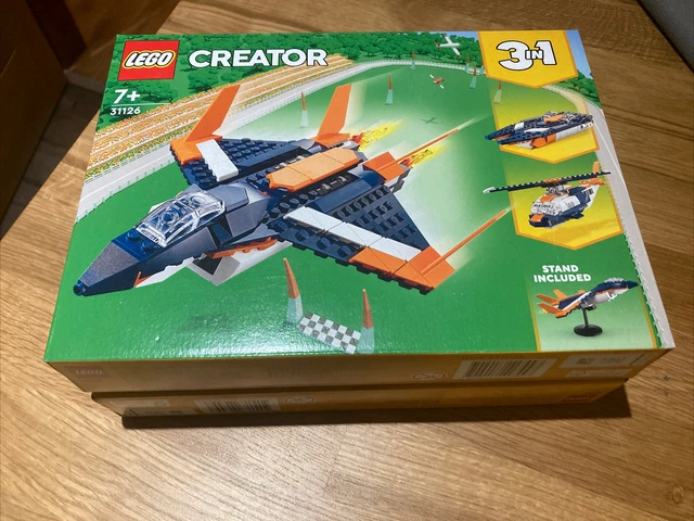 LEGO CREATOR 31126 Supersonic Jet Plane 3-in-1 Helicopter Powerboat 215 ...