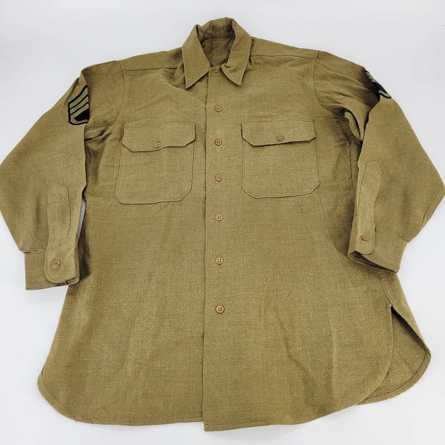 WW2 M1937 US Army Enlisted Wool Uniform Shirt SSG Rank £44.95 - PicClick UK