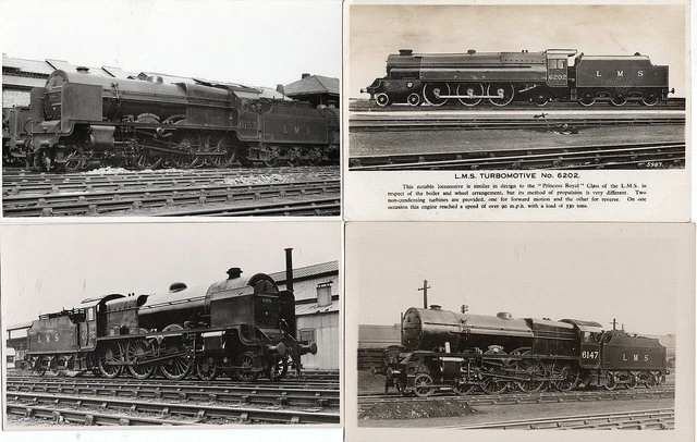 LMS CLASS 7P X4 Nos 6153, 6202, 6026, 6147 2 POSTCARDS 2 REAL PHOTOS £2 ...