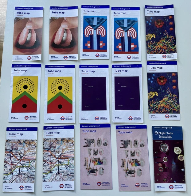 LONDON UNDERGROUND POCKET Tube Map collection - TFL Transport ...