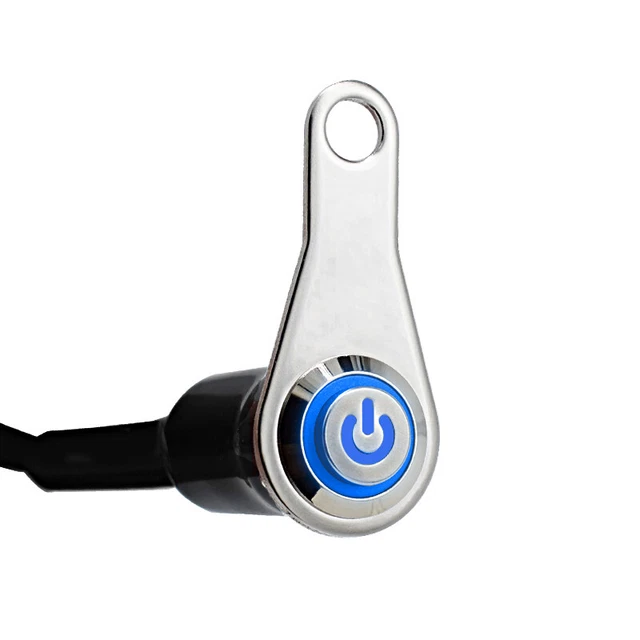 LED MOTORCYCLE SWITCH ON/OFF Handlebar Mount Push Button 12V Headlight ...