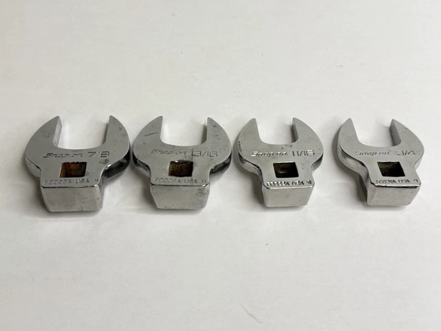 VINTAGE SNAP ON SAE Crowfoot Wrench Set 7/8 13/16 3/4 11/16 USA $55.22 ...