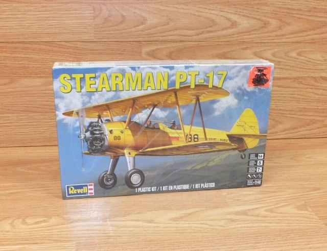 VINTAGE REVELL STEARMAN PT-17 Plastic Model Airplane Kit For Ages 12 ...