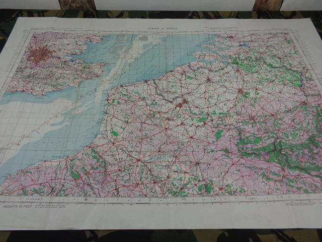 WW2 (JUNE 1944) RAF map entitled "STRAIT OF DOVER" (OPERATION FORTITUDE ...