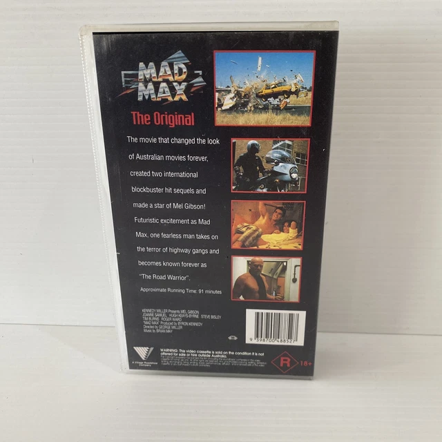 MAD MAX FILM VHS Video Cassette Tape Mel Gibson Road Warrior PAL R 18 ...